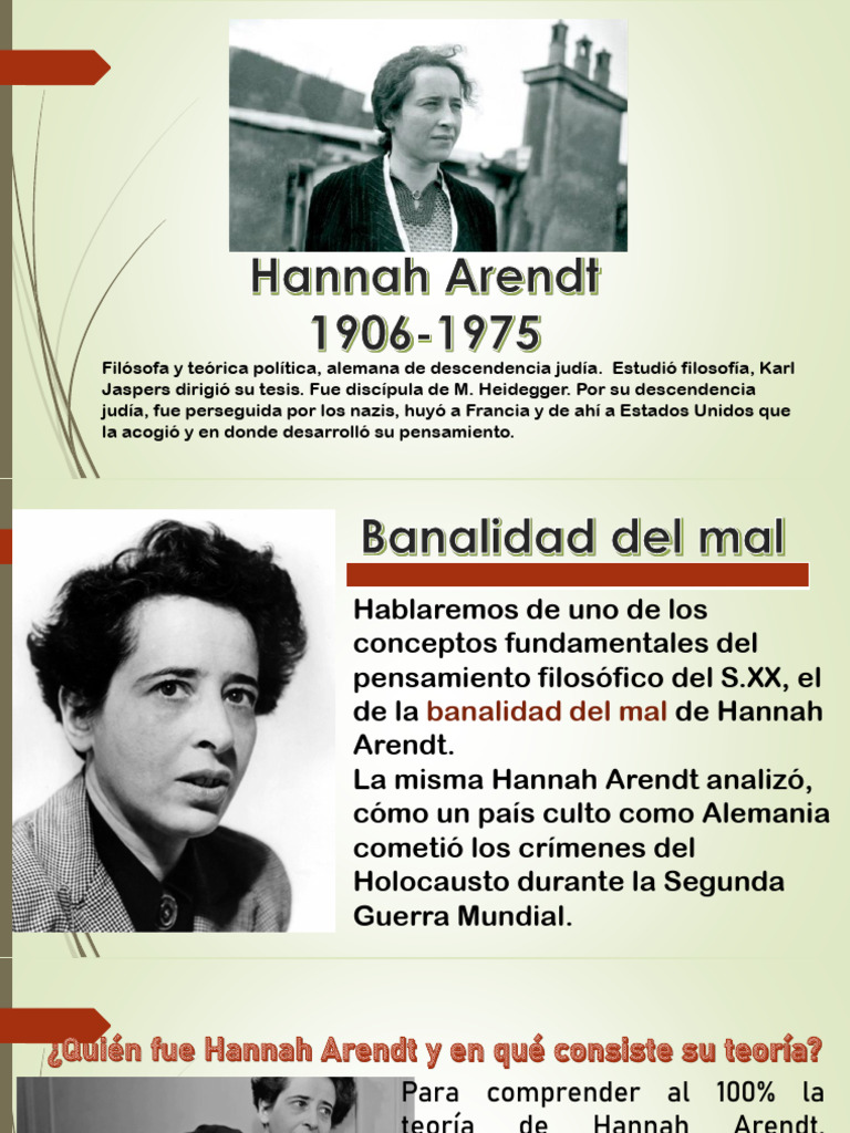 Banalidad del mal en Hannah Arendt | PDF | Hannah Arendt