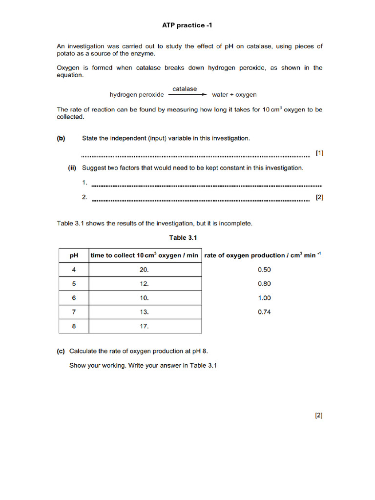 biology igcse practise atp | PDF