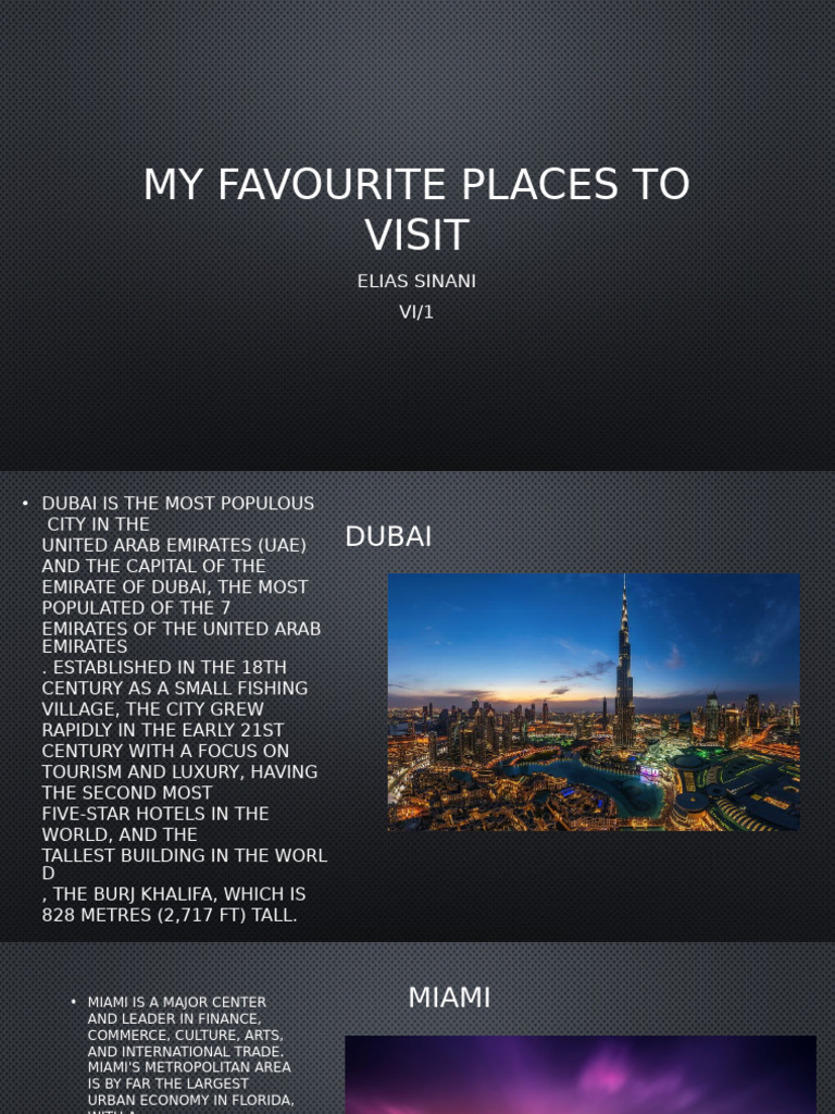 My Favourite Places To Visit | PDF