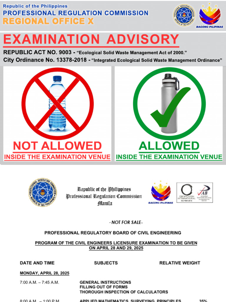 RA LEX - CIVIL ENGINEERS WITH ADVISORY 042025 CDO | PDF | Engineering ...