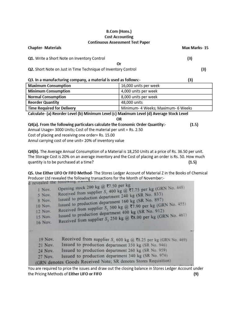 Materials Test Question Paper C | PDF