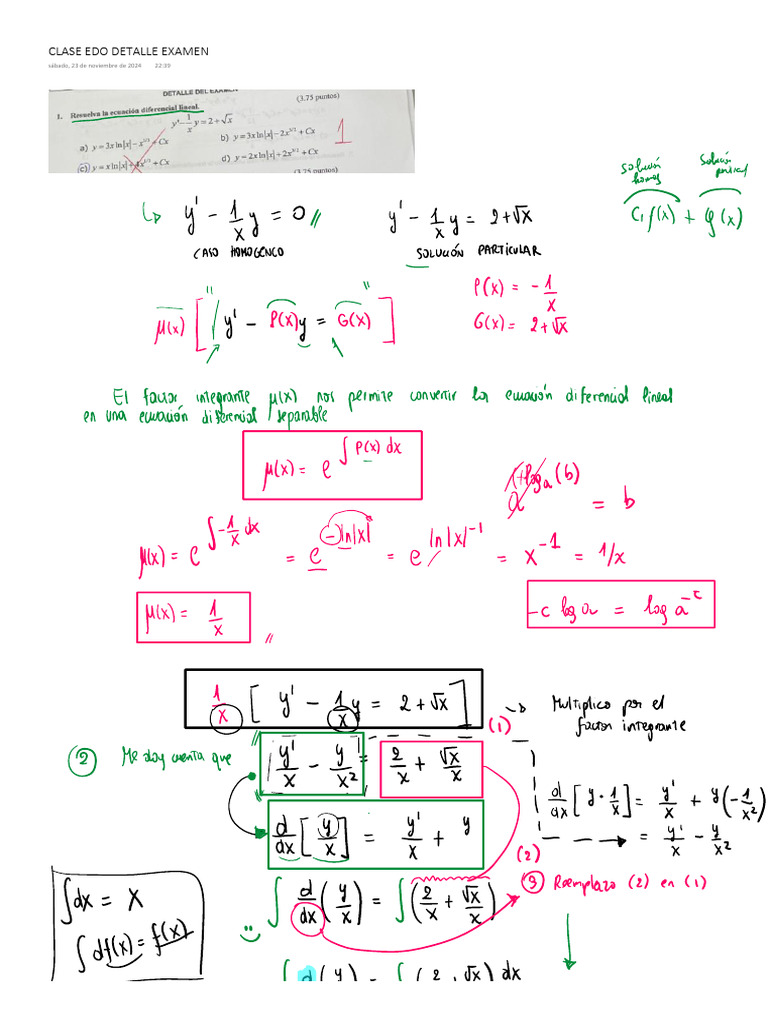 Clase Edo Detalle Examen | PDF