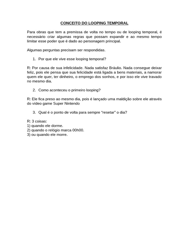 Conceito Do Looping Temporal | PDF