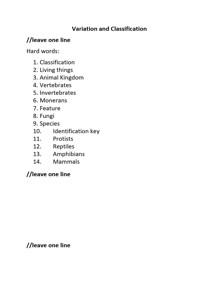 Variation and Classification | PDF