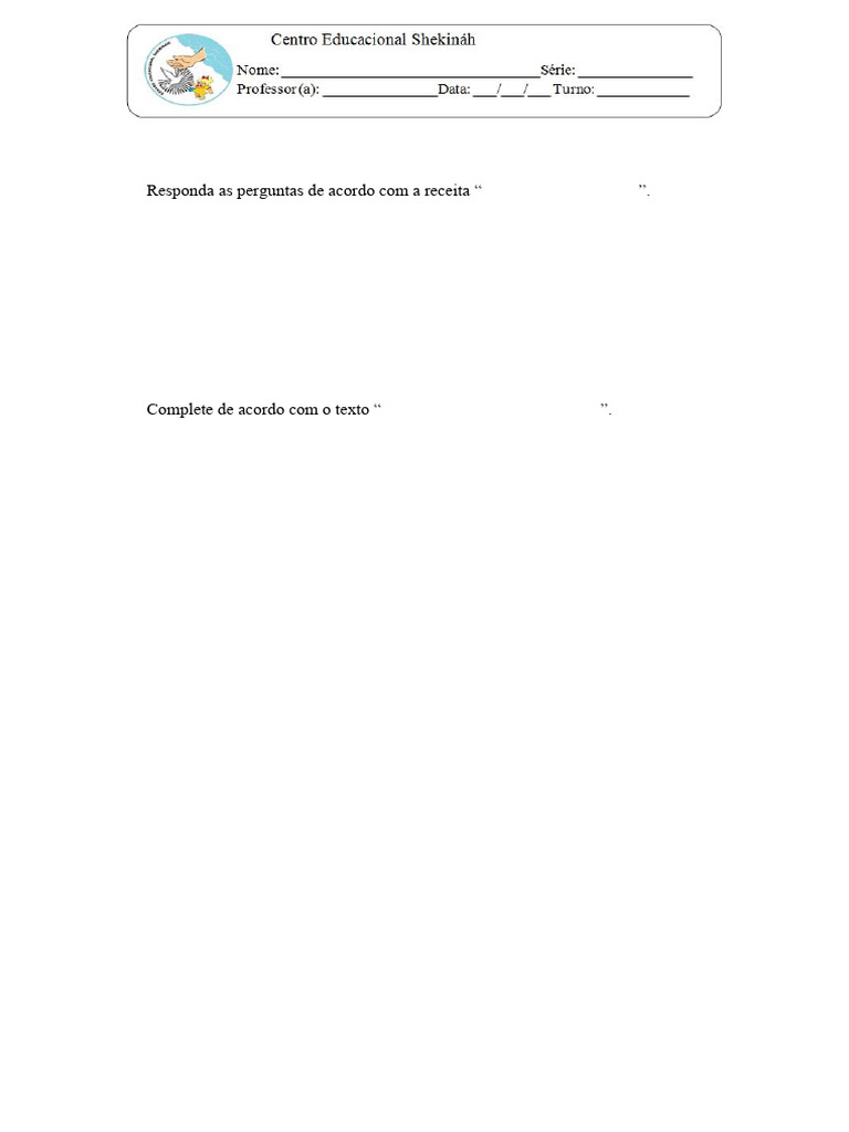 4° ANO - ESPANHOL Trab. AV. III BIM | PDF