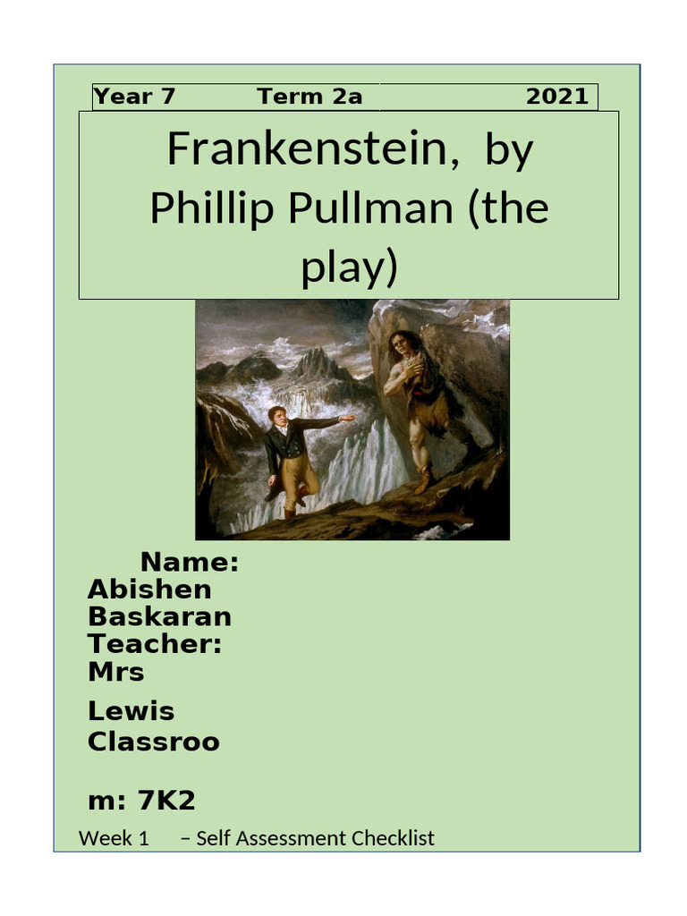 Frankenstein Blended Learning Week One | PDF | Gothic Fiction | Horror ...