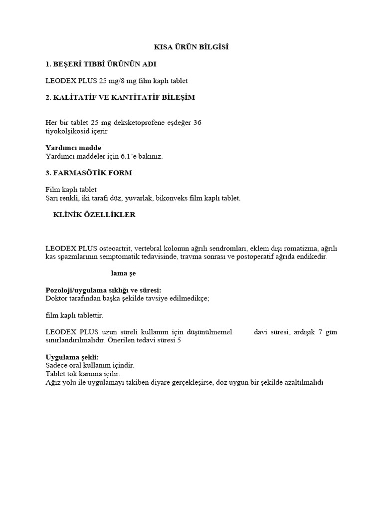 Leodex Plus 25 MG 8 MG Film Kapli Tablet Kub | PDF