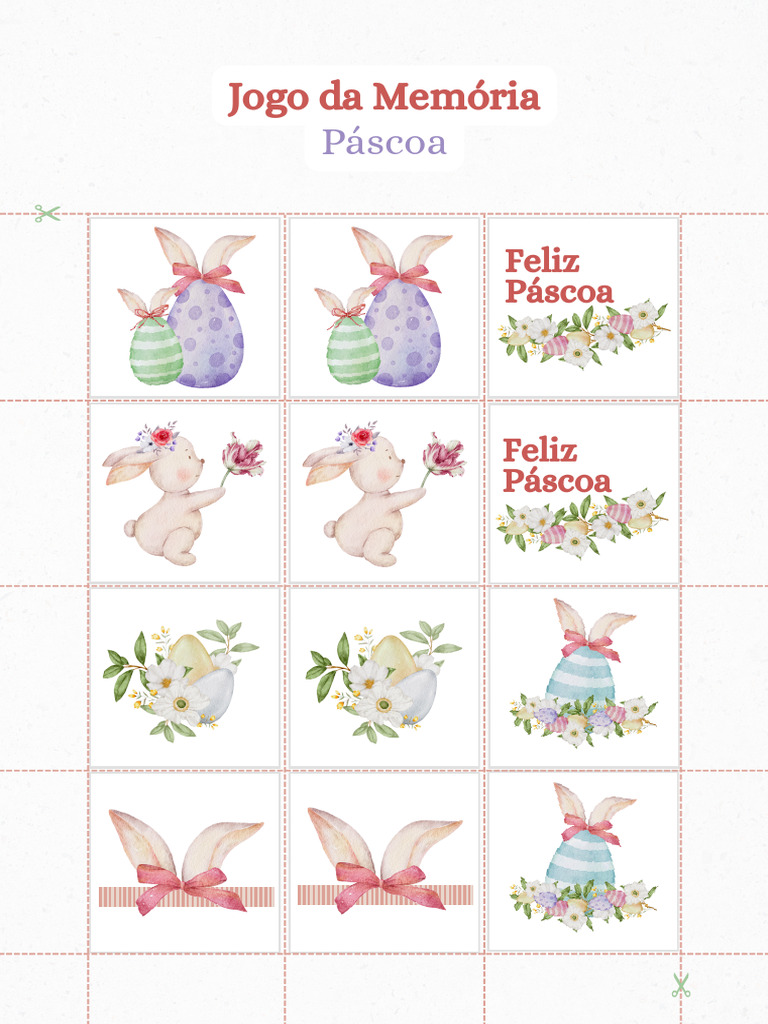 Documento A4 Jogo Da Memória Páscoa | PDF