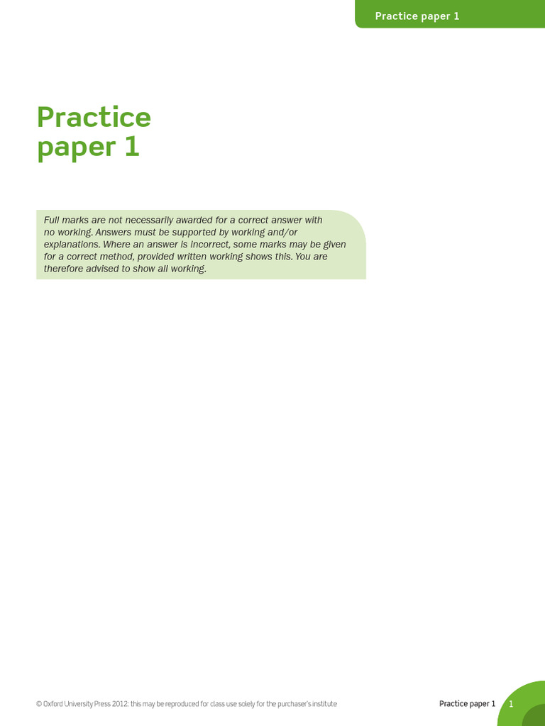 Math Practice Paper 1 Questions | PDF | Geometry | Mathematical Objects
