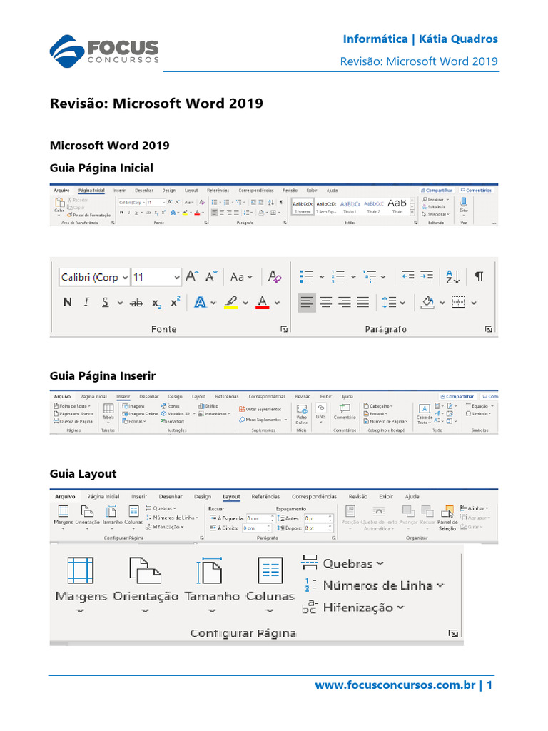 Microsoft Word 2019 - Revisão 2 | PDF