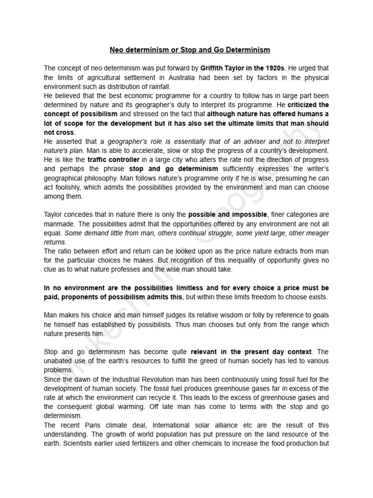 Neo determinism or Stop and Go Determinism | PDF | Natural Environment ...