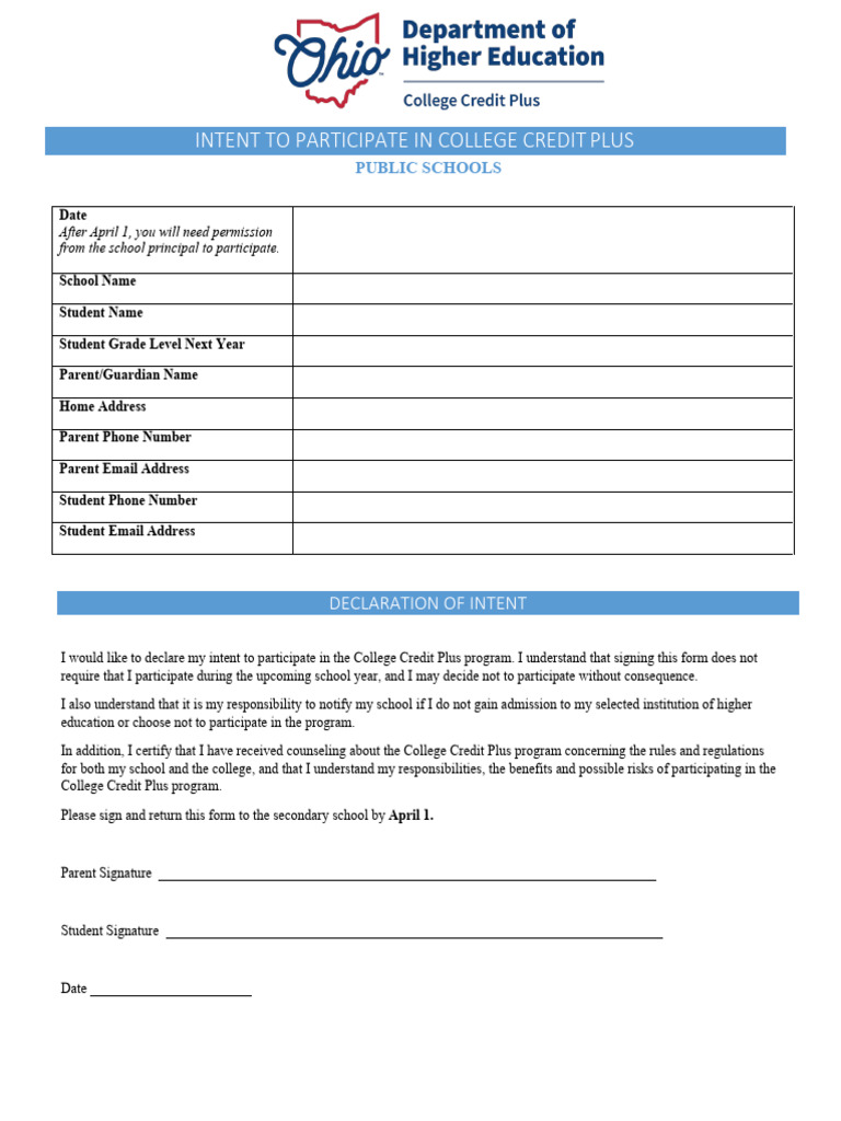 CCP - Intent To Participate Form - Public | PDF
