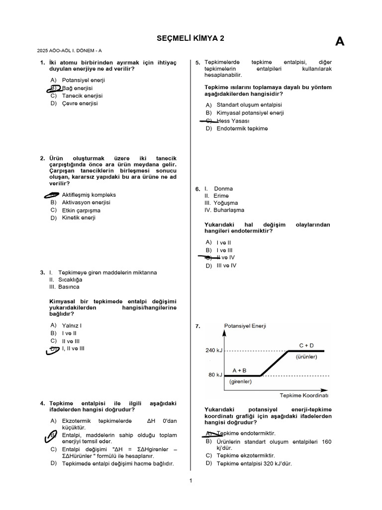 Kimya 2 Secmeli | PDF