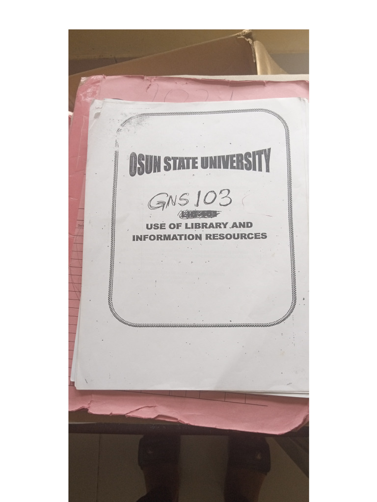 Dr. Gbotosho GNS 103 | PDF