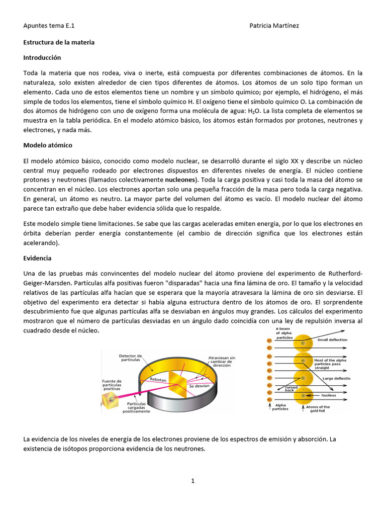 Resumen Tema E.1 Estructura de Ã¡tomo | PDF | Espectro de emisión | Átomos