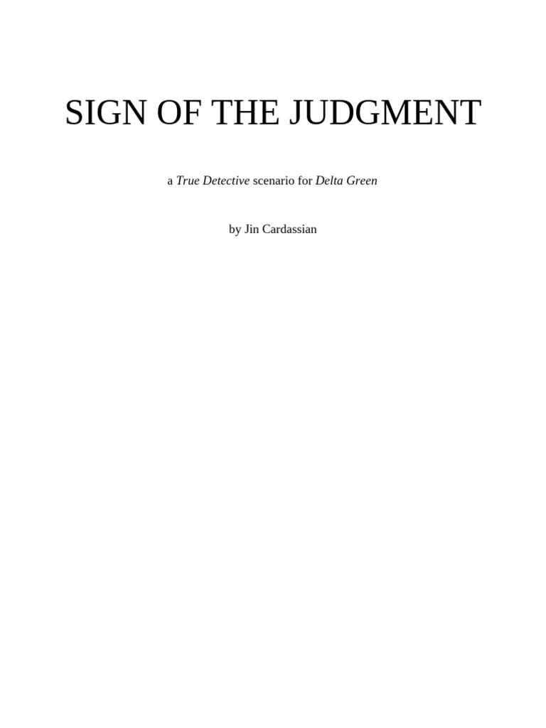 Sign of the Judgment | PDF