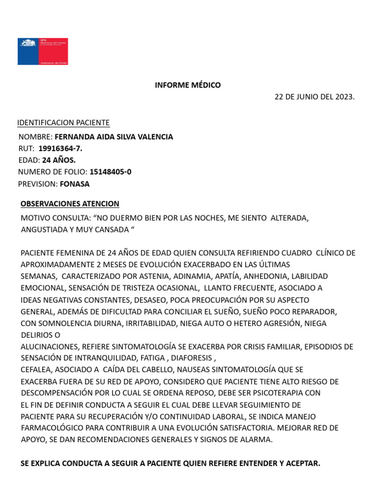 Fernanda Silva IM | PDF | Trastorno mental | Salud mental