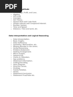 Quantitative Aptitude Topics Overview Pdf