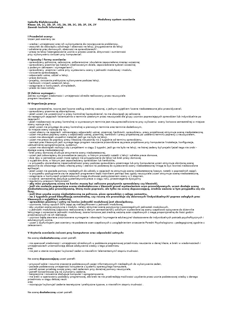 modulowy-system-oceniania-zdalne-2023 | PDF
