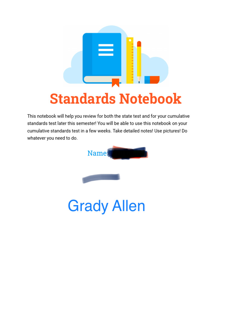 Standards Notebook | PDF