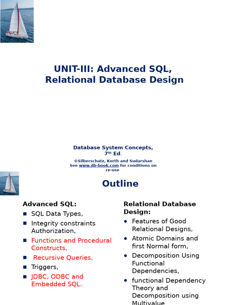 Unit-3 Dbms Advanced SQL Part-i | PDF | Pl/Sql | Sql