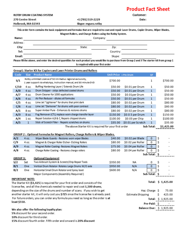 Rotby Order Form 2023 1 | PDF | Secondary Sector Of The Economy ...