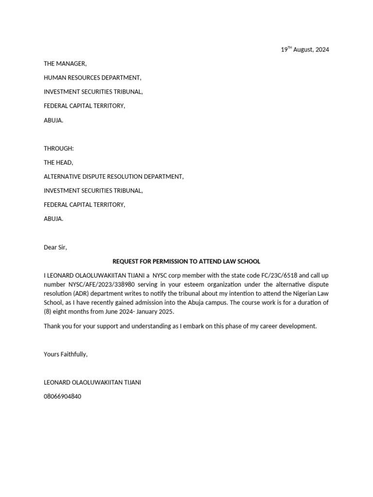 Ist Notification Letter | PDF