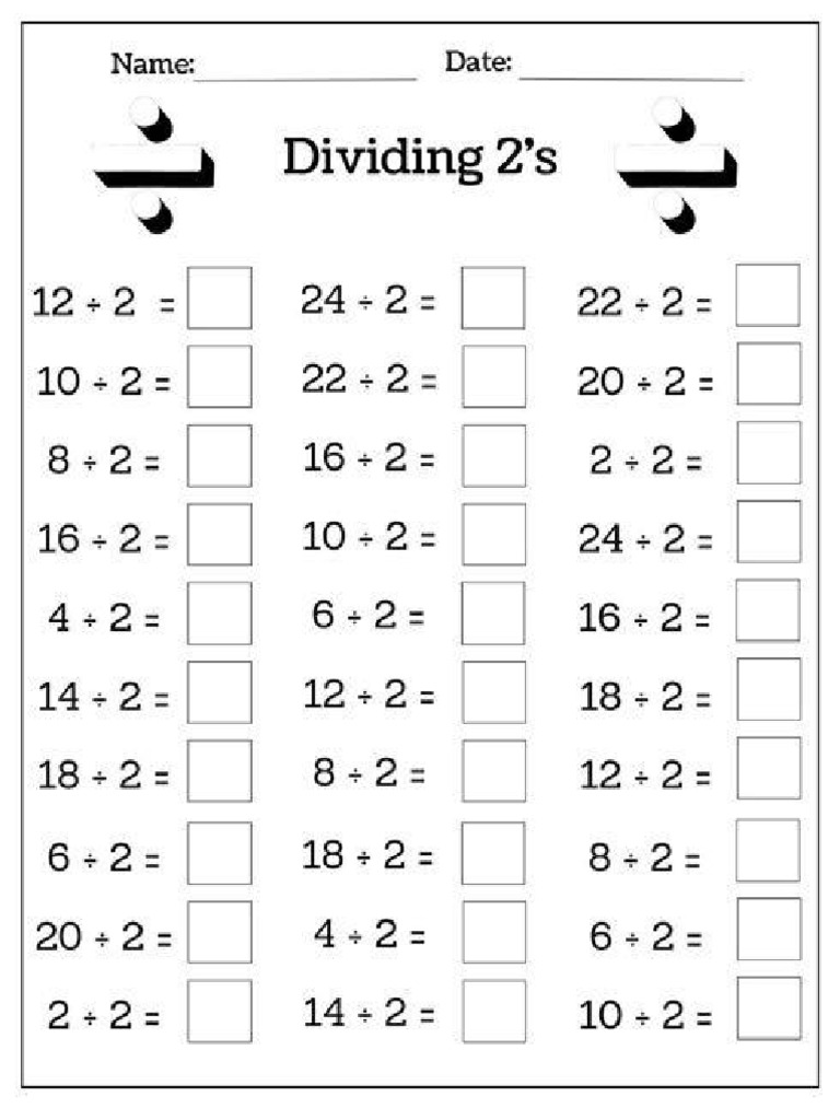 24 Printable Multiplication and Division Worksheets 1-12, Fill in The ...