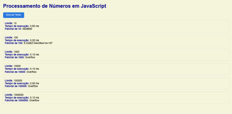 Fatorial de 100 em JavaScript | PDF
