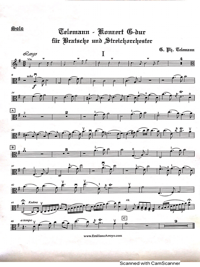 Telemann Viola Concerto 2 | PDF
