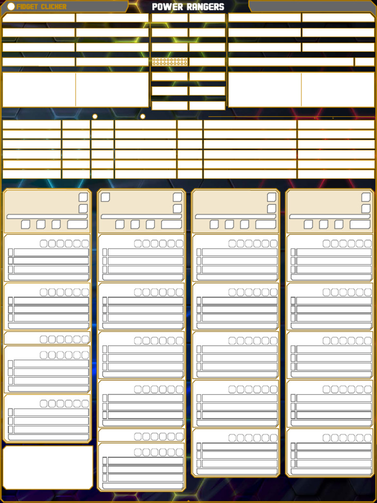 Power Rangers RPG Character Sheet | PDF