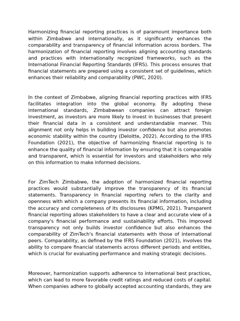 Harmonization of Financial Reports | PDF | International Financial ...