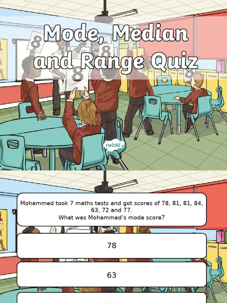Mode Median and Range Powerpoint Quiz | PDF