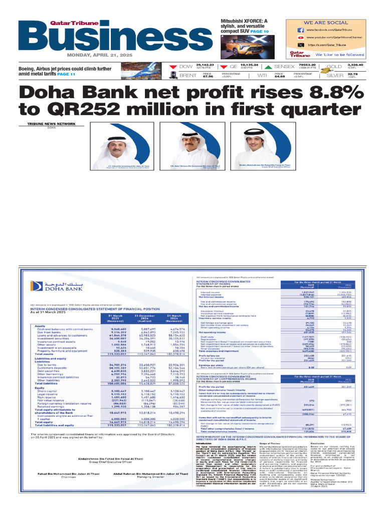 Qatartribune Business 20250421 1 | PDF | Mergers And Acquisitions | Doha