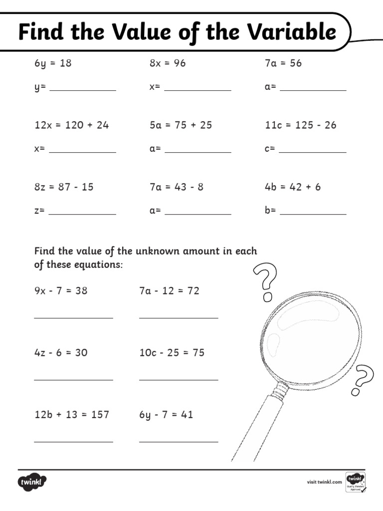 Solve for Variables in Equations | PDF