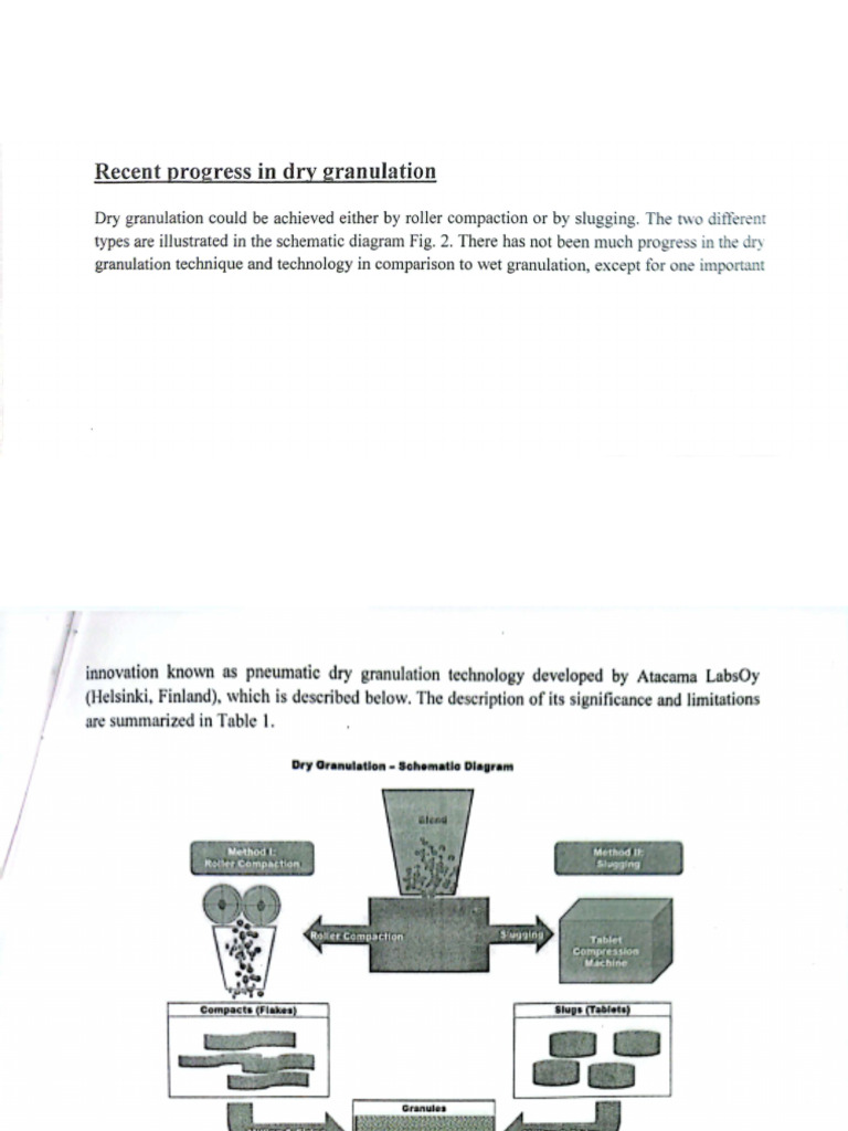 Dry and Wet Granulation | PDF