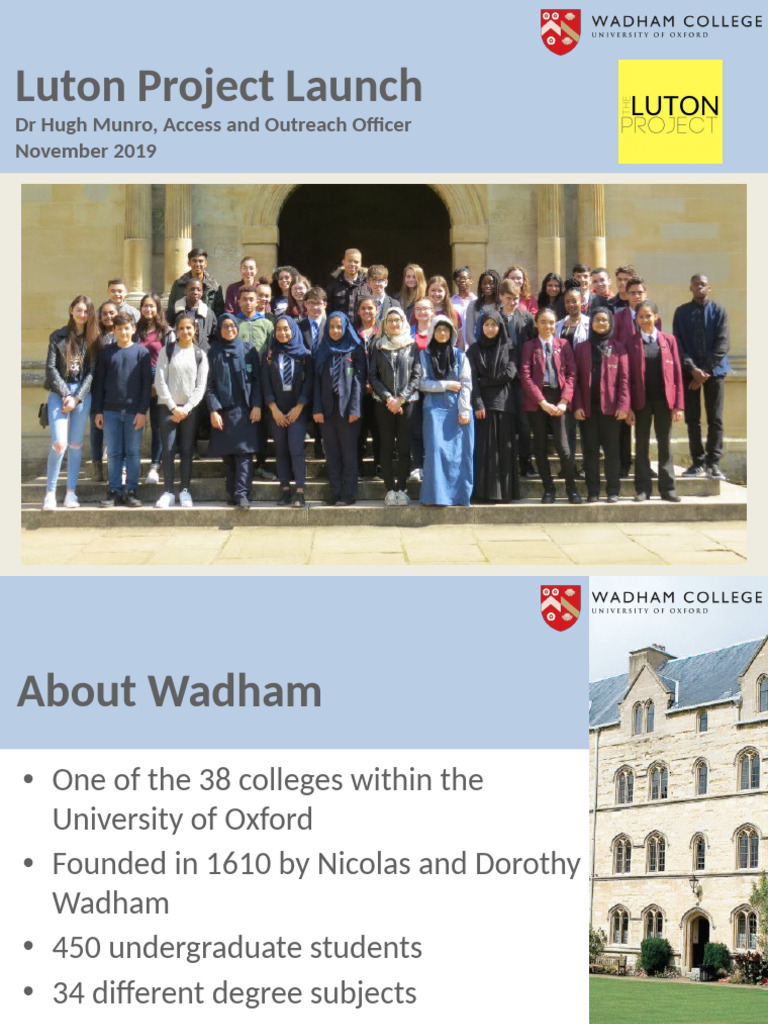 Presentation - Luton Project Launch 2 | PDF | Science | University Of ...