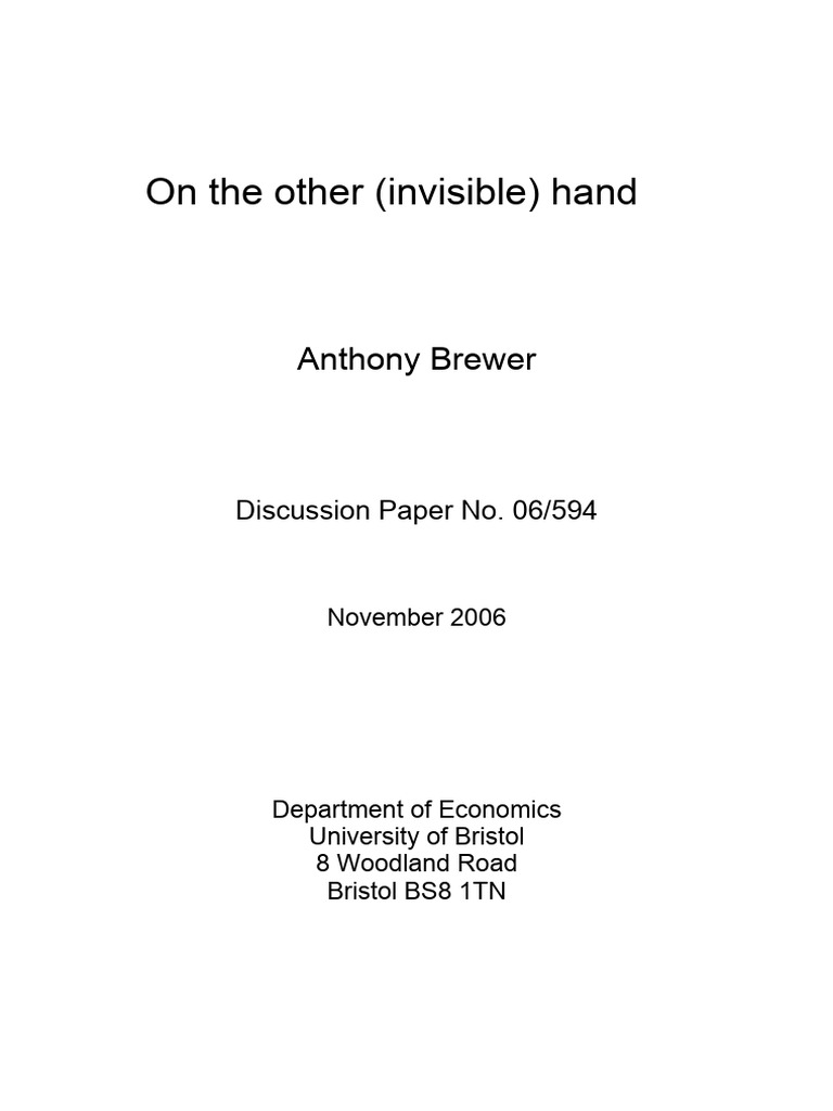 Brewer, T. - On The Other (Invisible) Hand | PDF | The Wealth Of ...