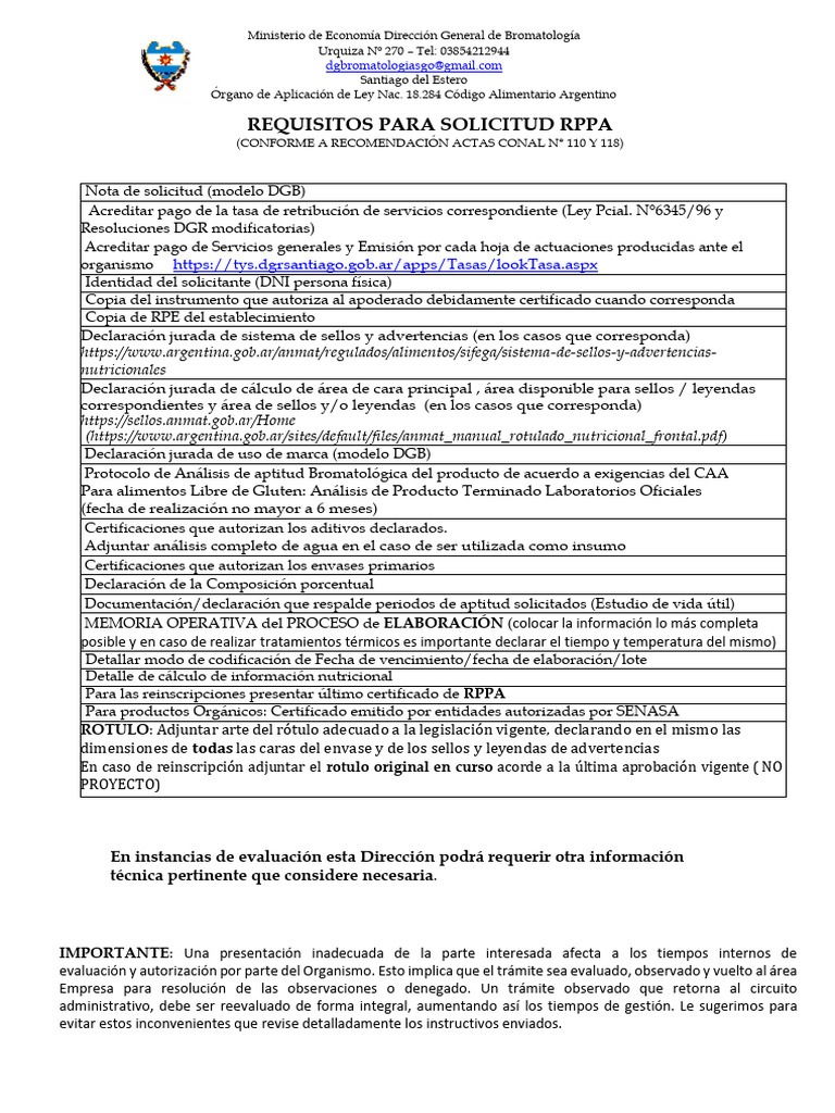 Requisitos RPPA 2024-2 | PDF