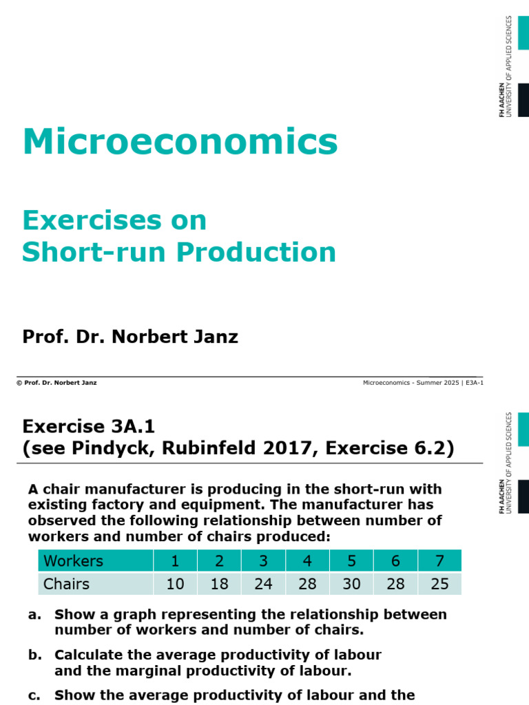 Exercises 3A - Short-Run Production | PDF