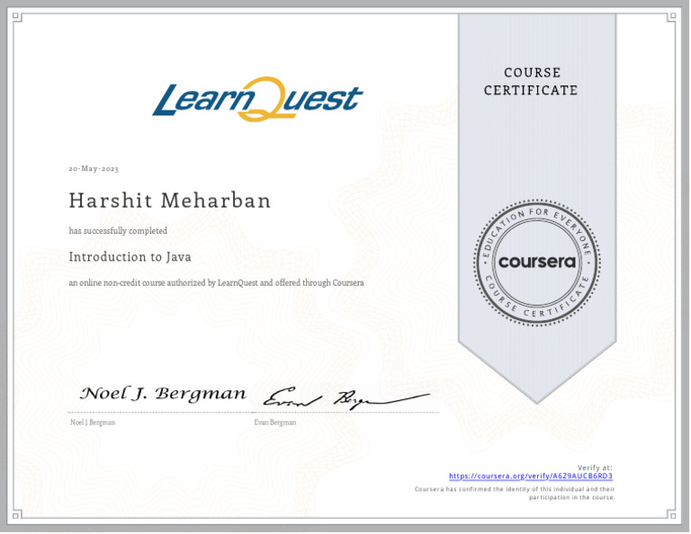 Introduction To Java - Coursera | PDF