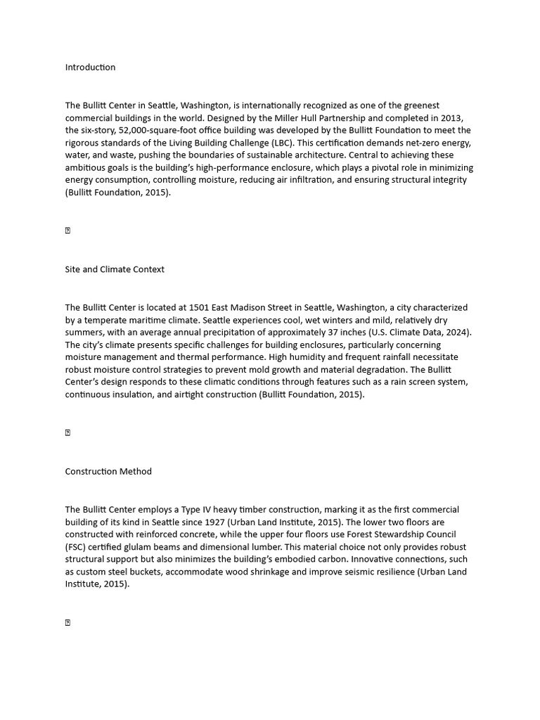Bullitt Center: A Model of Green Architecture | PDF | Building ...