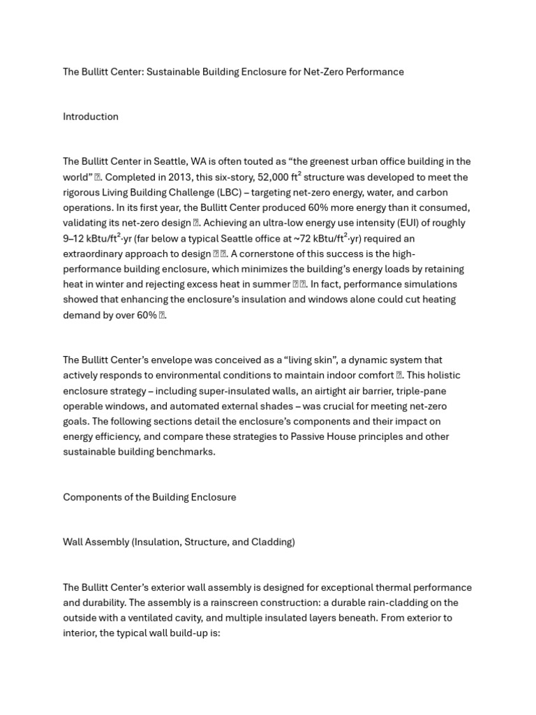 Bullitt Center: Net-Zero Building Enclosure | PDF | Building Insulation ...