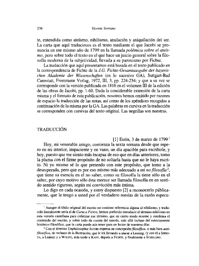 Carta de Jacobi: Nihilismo y Filosofía | PDF | Verdad | Razón