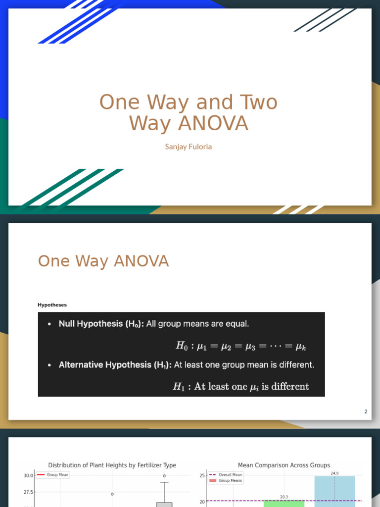One Way and Two Way ANOVA | PDF
