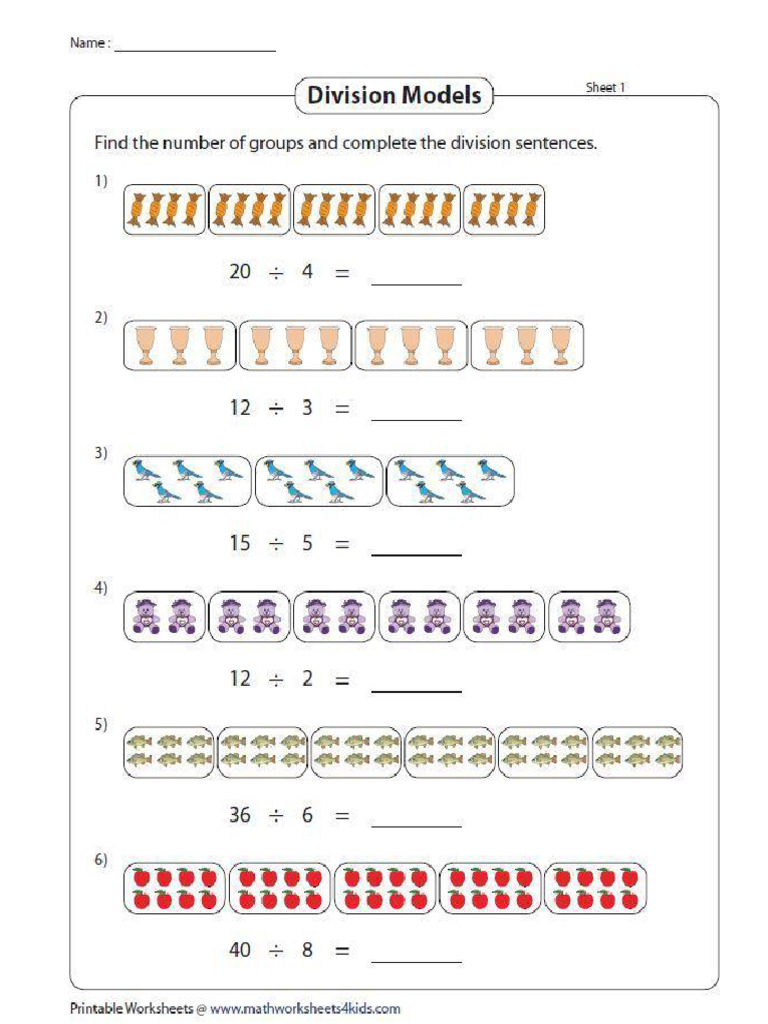 Dividing by Equal Groups - Division Model | PDF