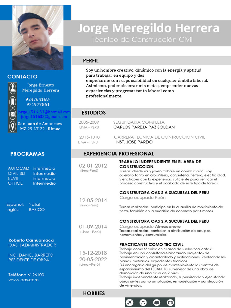 Cv. Jorge Meregildo Herrera | PDF | Perú
