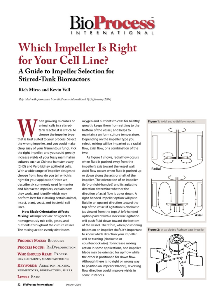 Impeller Guide for Bioreactors | PDF | Life Sciences | Chemistry