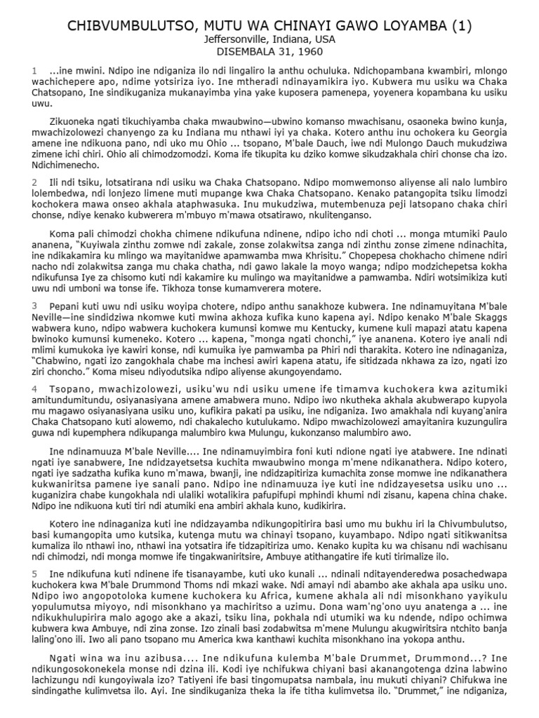 Chichewa 60 1231 Letter FullSheet | PDF