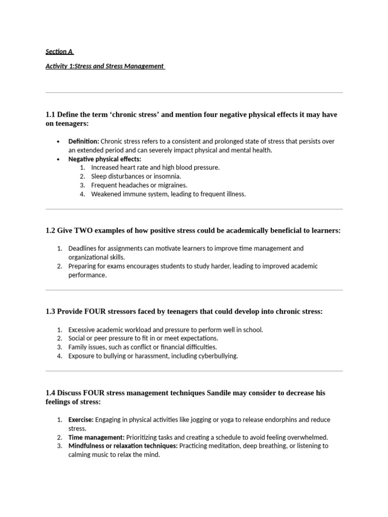 life orientation assignment | PDF | Stress Management | Stress (Biology)
